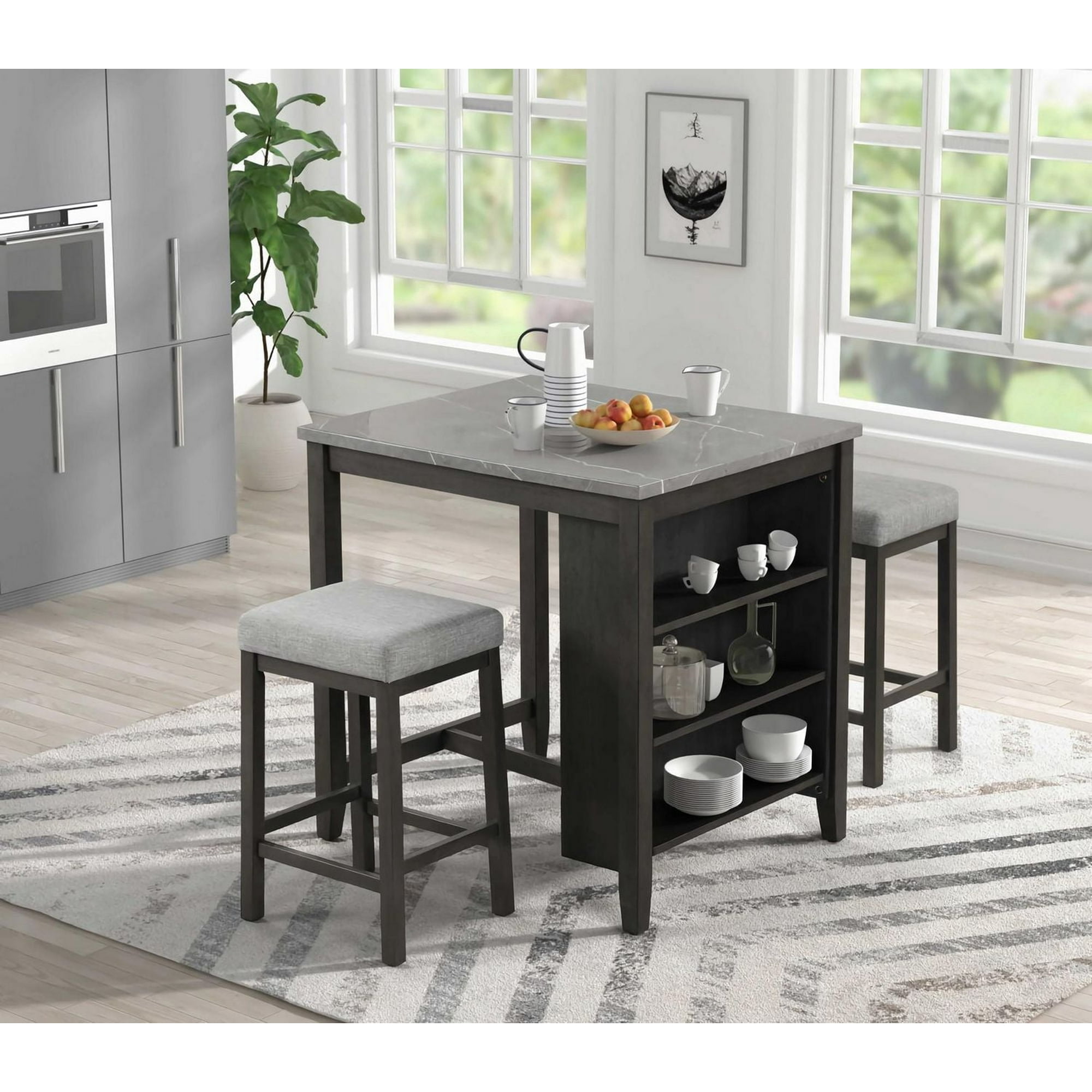 Click here for K-Living Pheony Marble Counter Height Table With S... prices