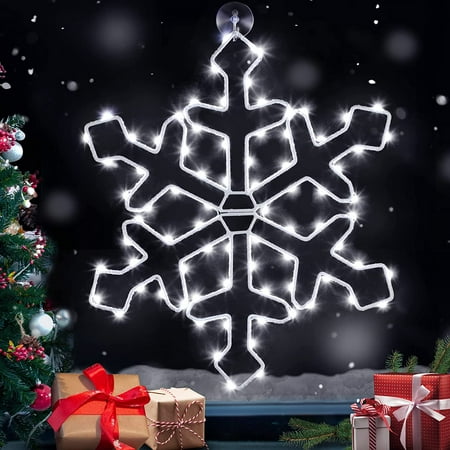 19'' Christmas LED Big Snowflake Window Lights Decorations, Remote ...