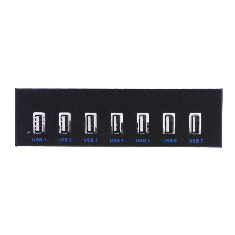 Hub USB 2.0 de 9 pines a 7 puertos Panel frontal de CD ROM de bahía de ...