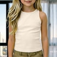 Byoo Big Girls Solid Ribbed Sleeveless Tank Top Basic Casual Crew Neck ...