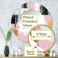 Designart "Symmetrical Abstract Grey Pink Harmony" Cubism Round Wall ...