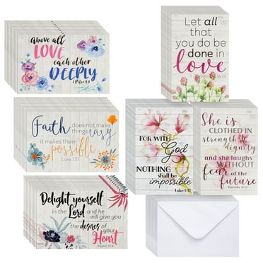 Dessie 60 Inspirational Christian Greeting Cards with 6 Unique Bible ...