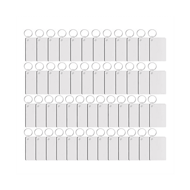 Symkmb 50 Pieces Sublimation Keychain Blanks Double Side Heat Transfer ...