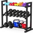 3-Tier Adjustable Dumbbell Rack, Weight Rack for Home Gym Storage ...