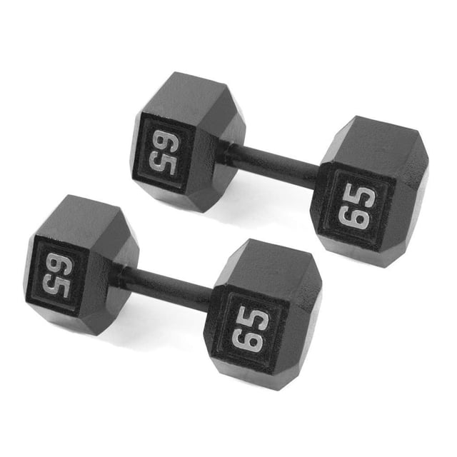 CAP Barbell Cast Iron Hex Dumbbell, 65 Lbs Pair for Workout - Walmart.com