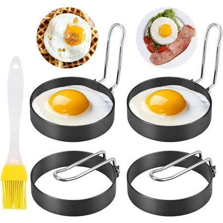 Egg Ring, 4 Pack Stainless Steel Egg Ring With Non Stick Metal Shaper ...