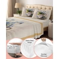 4 Piece Full Sheet Set Spring Blue Flowers Sheets Set for Full Size Bed ...