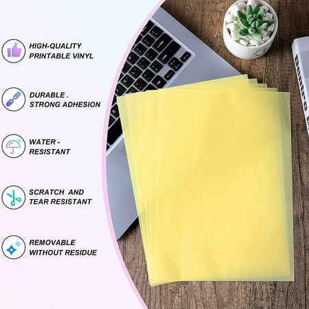 Clear Sticker Paper Printable Transparent Sticker Paper 8.25 x 11.7 ...