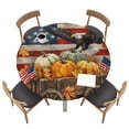 American Flag Bald Eagle Round Fitted Tablecloth with Elastic Edge ...