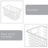 Smart Design Nestable Basket Set - 6 x 6 x 12 inch - Set of 2- White ...