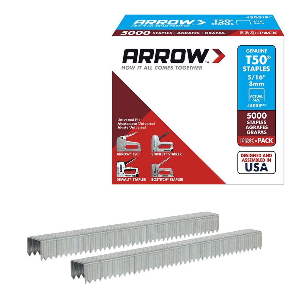 Arrow Fastener 505IP Genuine T50 5/16-Inch Staples, 5,000-Pack ...