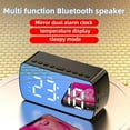 Wuztai Digital Alarm Clock Led Mirror Digital Alarm Clock Big Time Display Table Alarm Clock