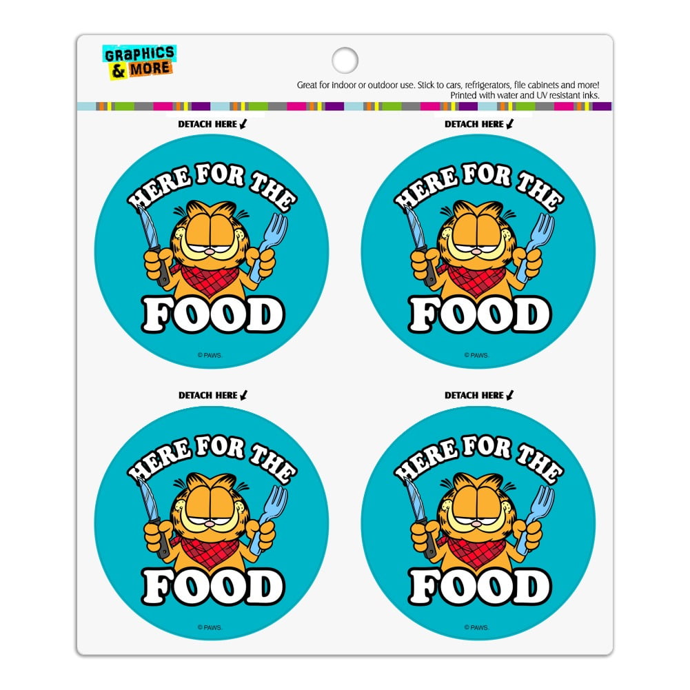 Garfield Here for the Food Refrigerator Fridge Locker Vinyl Circle ...