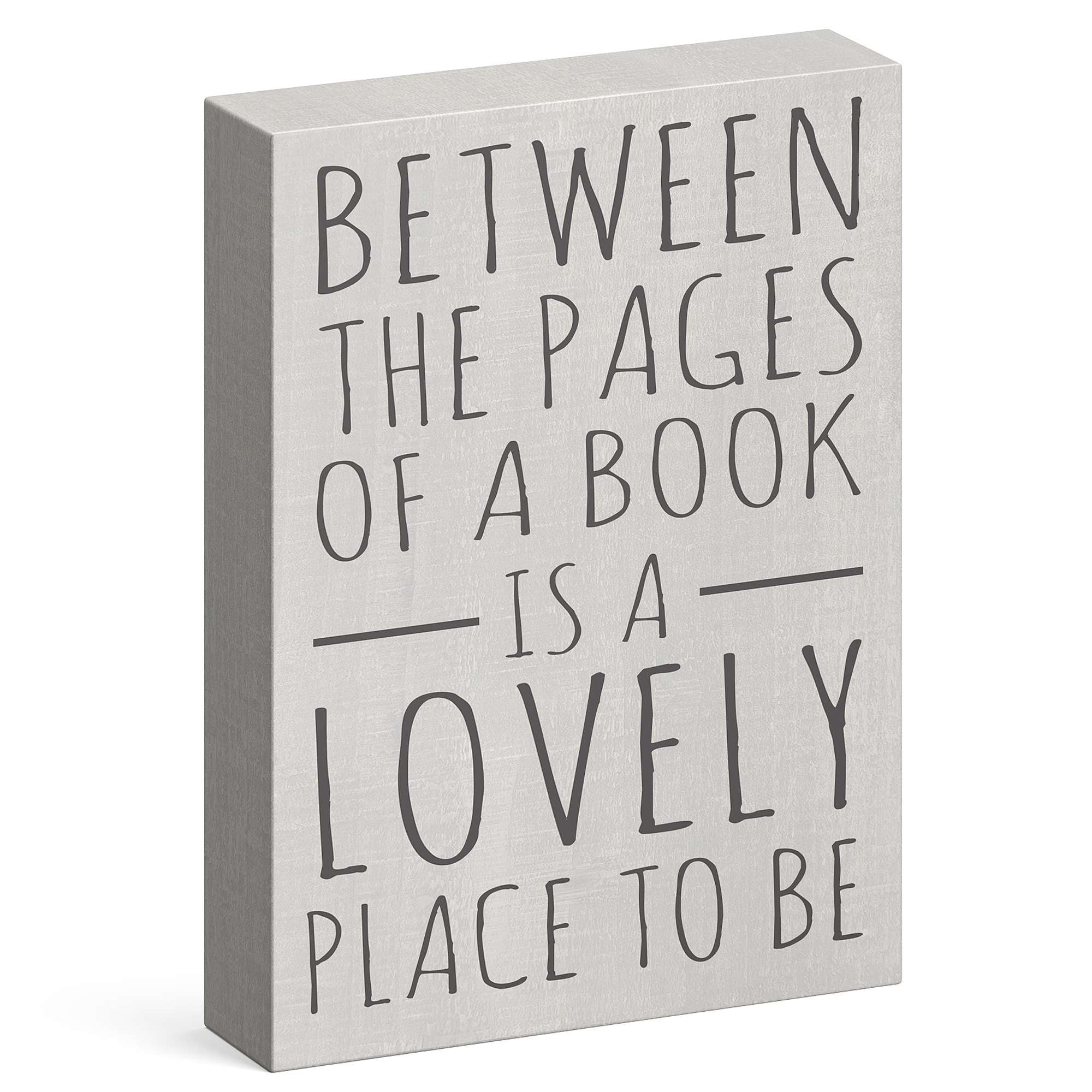 Barnyard Designs 'Between the Pages' Wooden Box Sign Motivational Desk ...