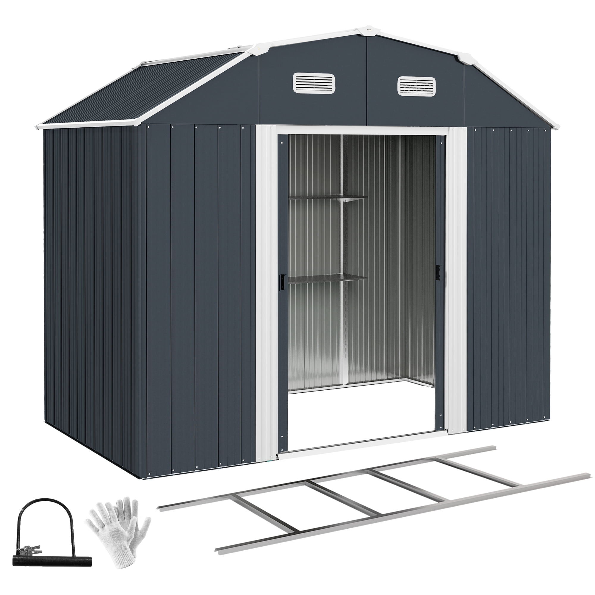 Click here for Outsunny 8 X 4 Metal Outdoor Storage Shed With Adj... prices