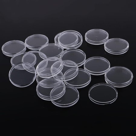 20x 40mm Acrylic Holder Capsules Box Display Case Container Protector ...