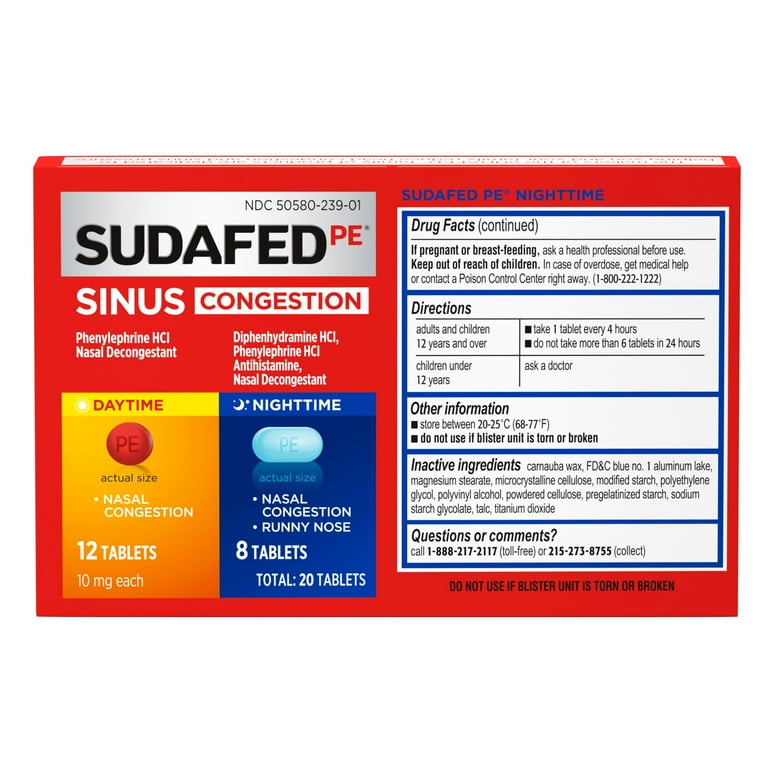 Sudafed PE Maximum Strength Non-Drowsy Sinus Decongestant,, 48% OFF