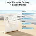 Small Desk Fan, Portable Travel with 4500mAh Battery, USB Rechargeable ...