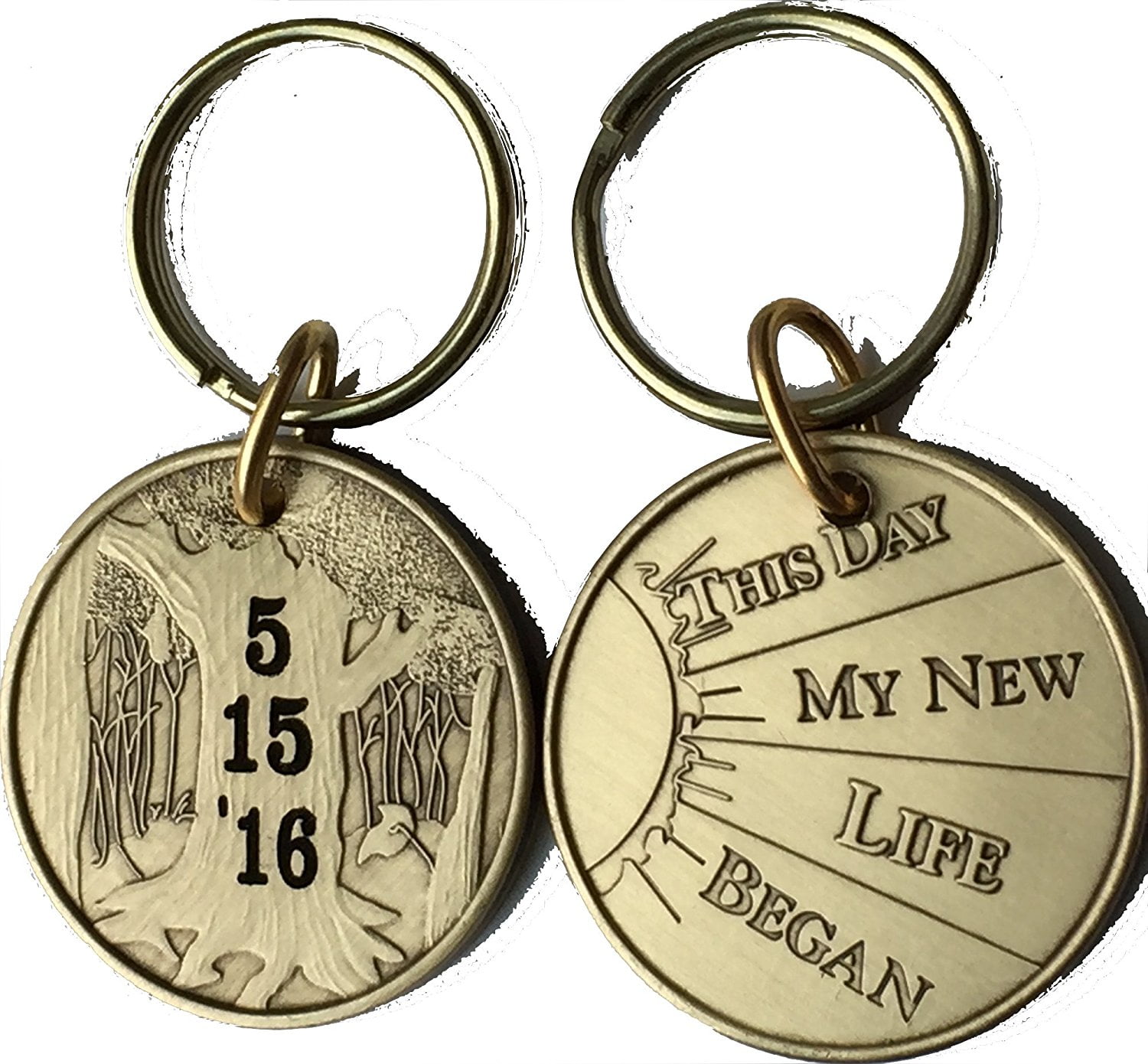 Personalized Engraved Sobriety Date Keychain - Walmart.com