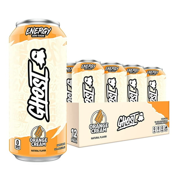 GHOST Energy Drink - Zero Sugar - Orange Cream (12 Drinks, 16 Fl Oz ...