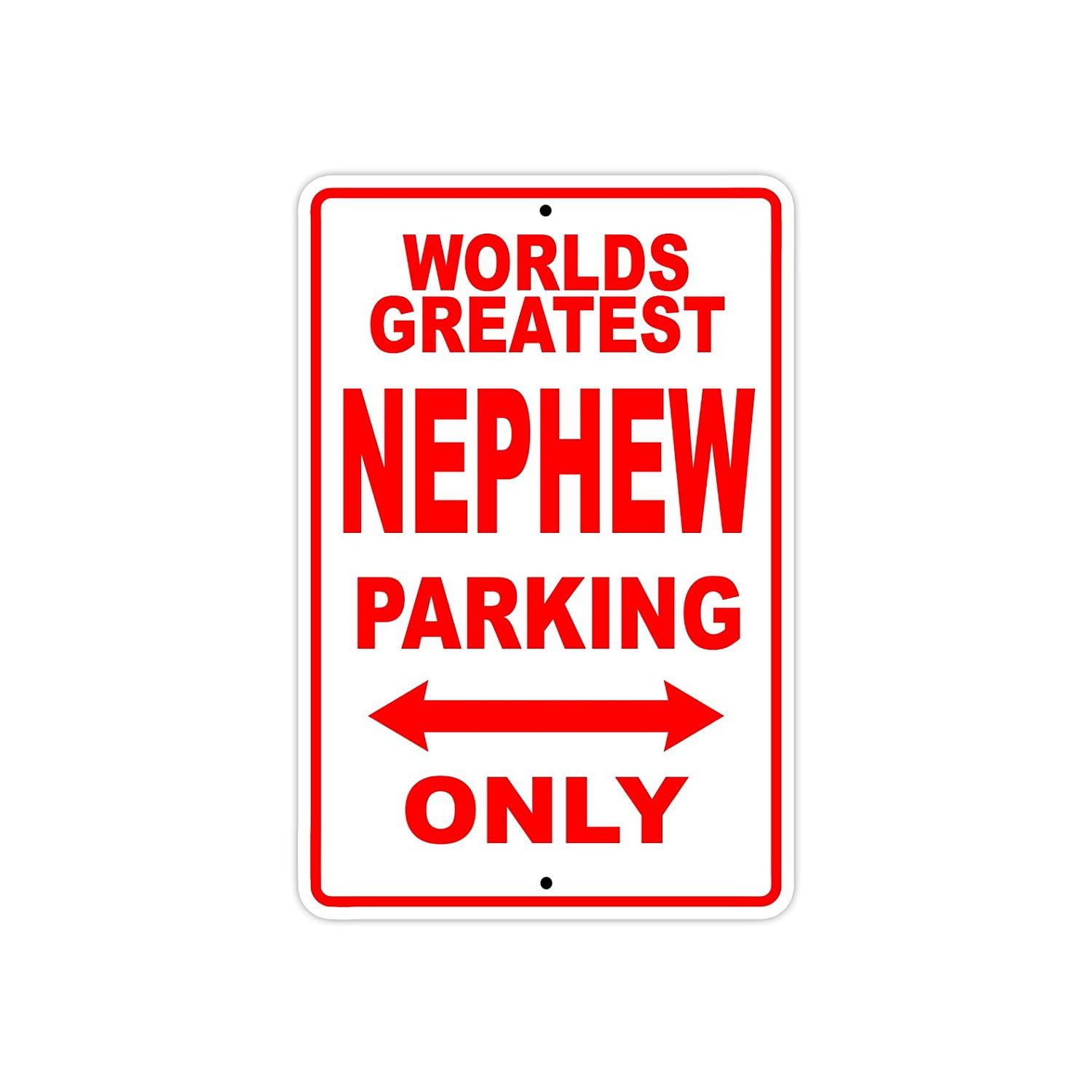 World's Greatest Nephew Parking Only Sign Gift Wall Novelty Aluminum 12 ...