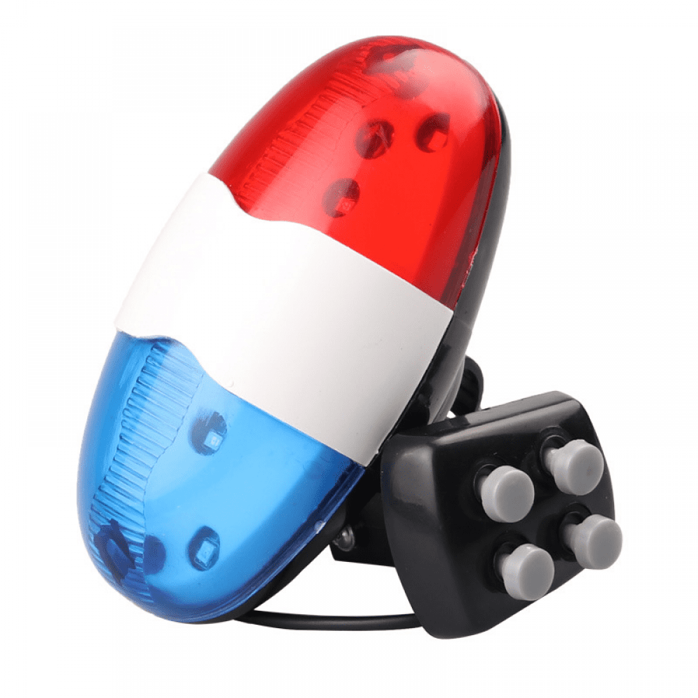 6 LEDs Bike Light Electronic Horn 4 Tone Sounds Bicycles Bell Police ...