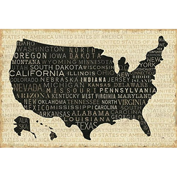 Popular Typography United States of America Map by Pela Studio; One ...