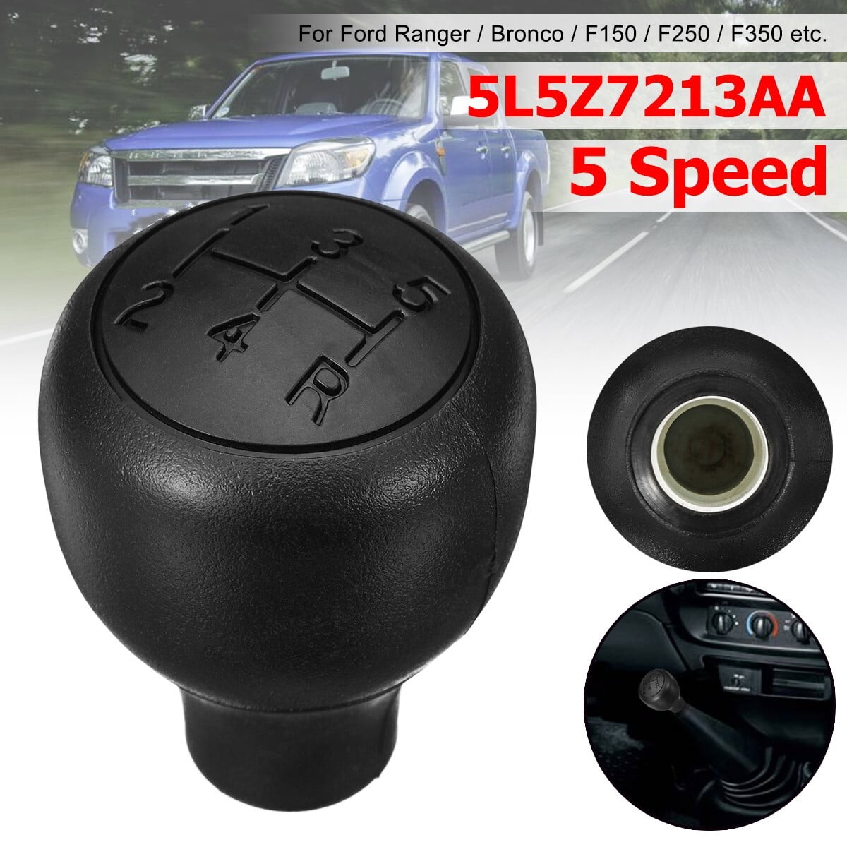 HHENGYISOUL 5 Speed Gear Shift Knob Shifter for Ford Ranger F150 F250 ...