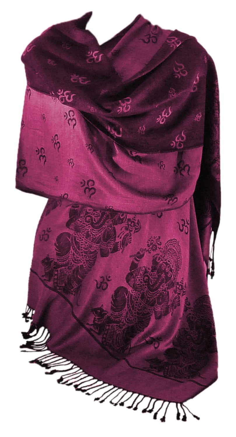 Oma Ganesh With Om Sign Meditation Prayer Shawl Large Reversible Double ...