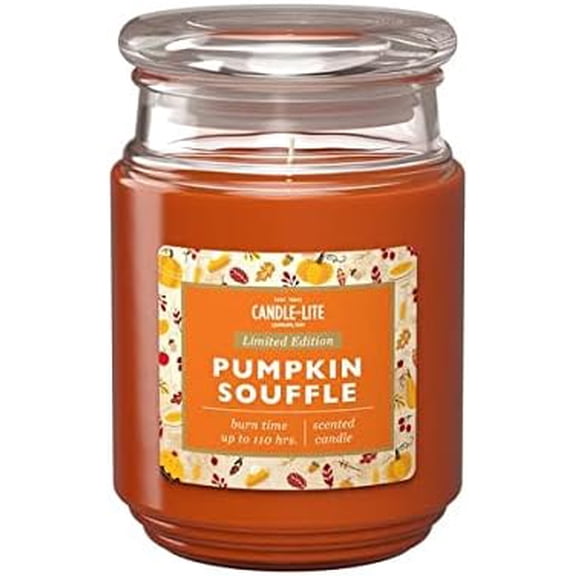 Candle-Lite Pumpkin Souffle Fall Scented Single-Wick Jar Candle, 18 oz ...