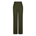 Tfeoqry Full Length Pants For Women Solid Color Elastic Waistband Pants