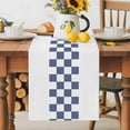 Burlap Table Runner 60 Inches Long, Classic Blue White Buffalo Tartan ...
