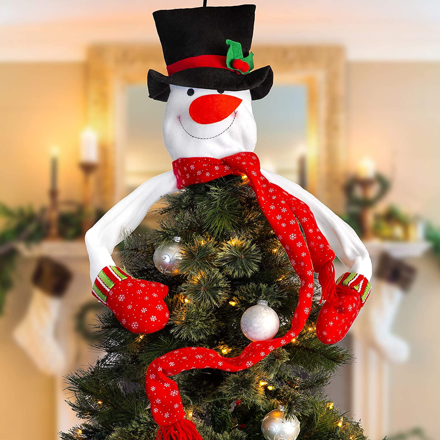 Snowman Christmas Tree Topper - Whimsical Holiday Decoration And ...