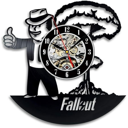 Fallout Vinyl Wall Clock Art Gift Room Modern Home Record Vintage ...