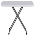 "ZENY 30"" Foldable Eating White Plastic Snack Table, Adjustable Height ...