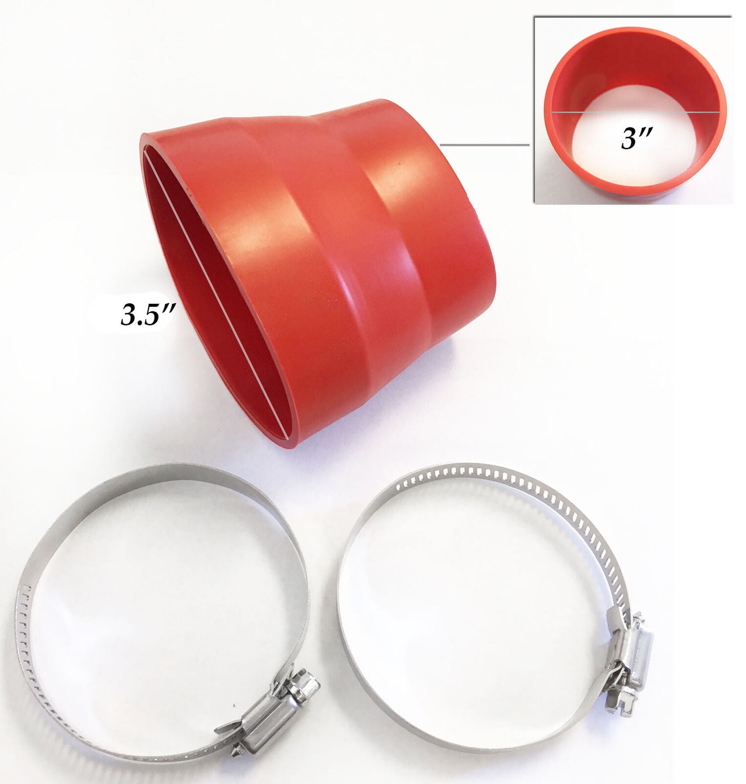 3"-3.5" Air Intake Intercooler Rubber Coupler With Clamps RED - Walmart.com