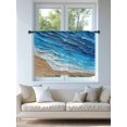 Coastal Ocean Sheer Curtains 45 Inch Long 1 Panel Beach Dark Blue Waves ...