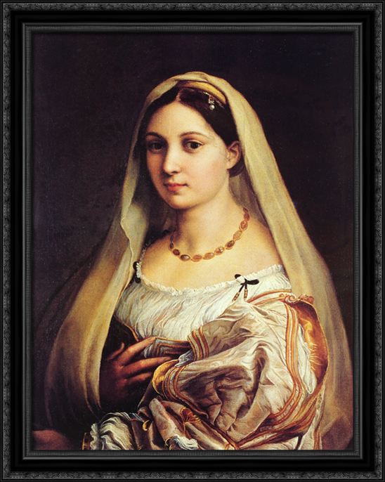 The Veiled Woman, or La Donna Velata 28x34 Large Black Ornate Wood ...