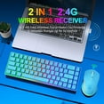 Snpurdiri 60% Wireless Gaming Keyboard and Mouse Combo,LED Backlit ...