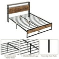 FONIRRA Full Size Industrial Metal Platform Bed Frame with Charging ...