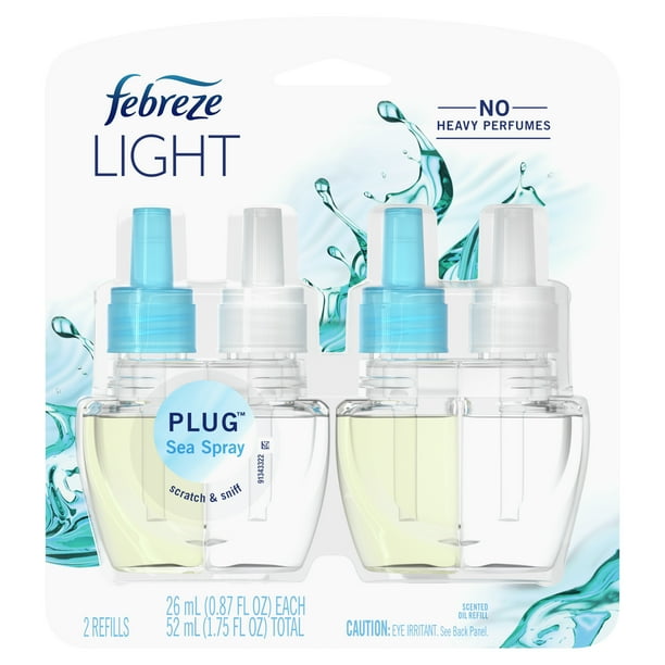 Febreze LIGHT Fade Defy PLUG Air Freshener, Sea Spray, (2) .87 fl. Oz ...