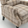 Upholstered Wingback Recliner Chair, Plaid Recliner Chair Armchair ...