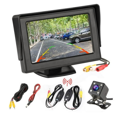 4.3 Inch TFT LCD Car Monitor Display Wireless Cameras Reverse Parking ...