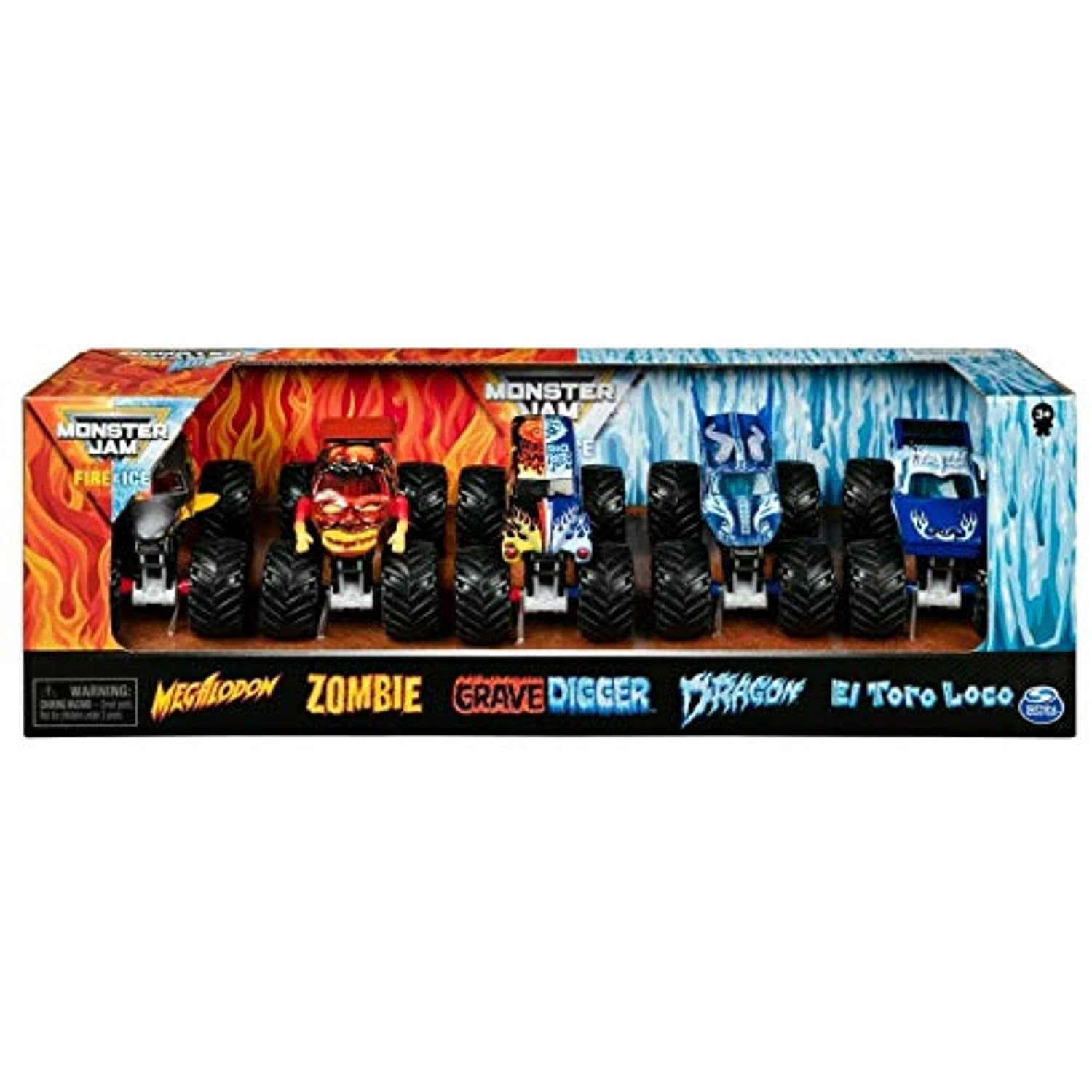 Monster Jam Mnj 1:64th Fire/ice 5pk Quarter Pallet - Walmart.com