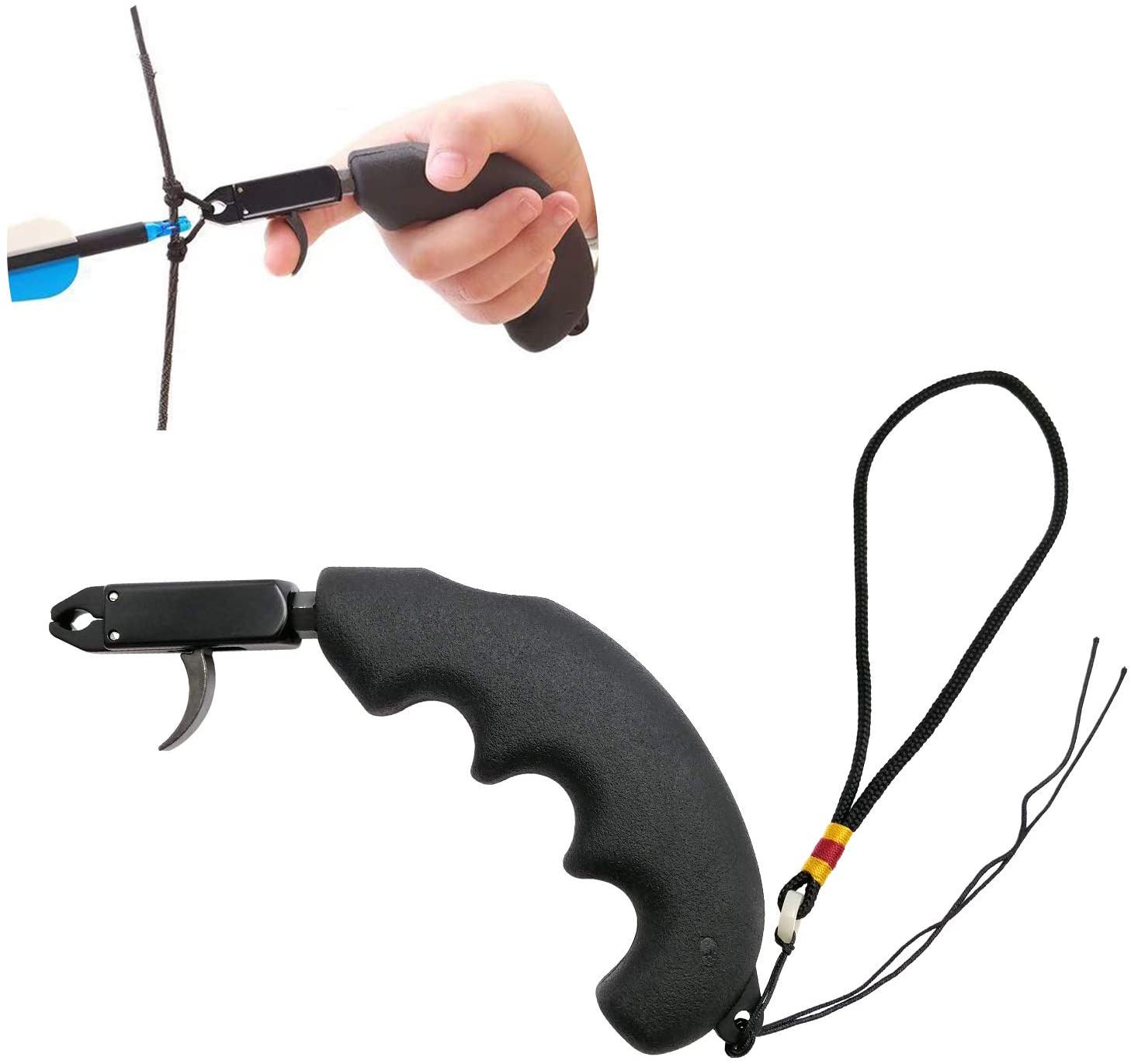 Bow Archery Release Grip 360° Durable Archery Handle Black Thumb ...