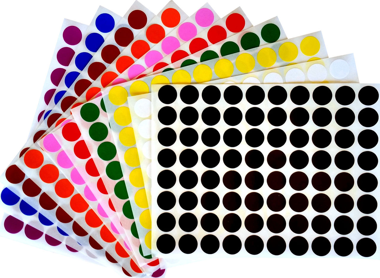 Color Coding Labels 1 2 Round Dot Stickers In Black White Red Green Color Coding Labels 1 2 Round Dot Stickers In Black White Red Green