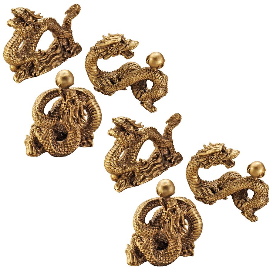 Design Toscano Dragons of Fortune Statues: Set of Six - Walmart.com