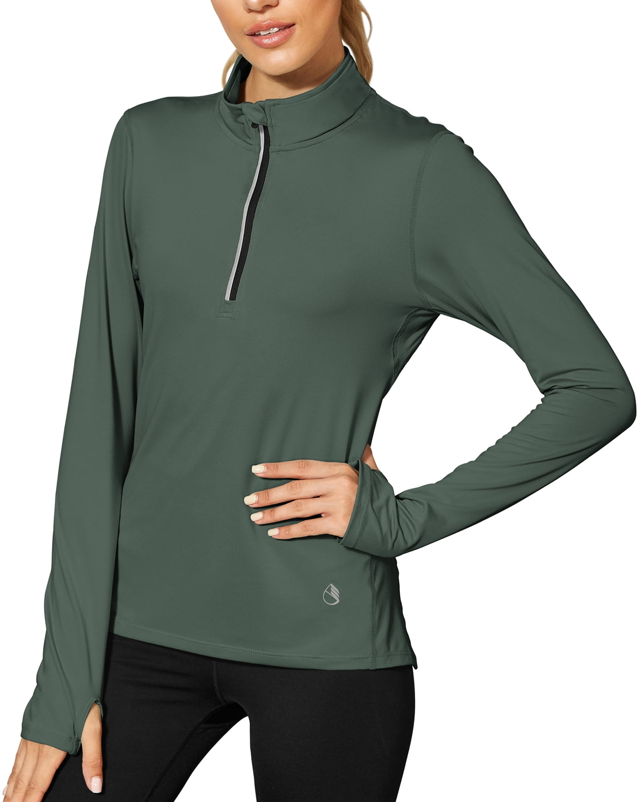 icyzone Quarter Zip Running Tops Long Sleeve Shirts for women - Walmart.com