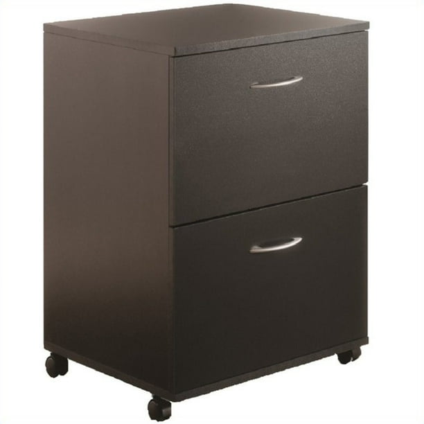 2 Drawers Vertical Wood Composite Filing Cabinet, Black - Walmart.com