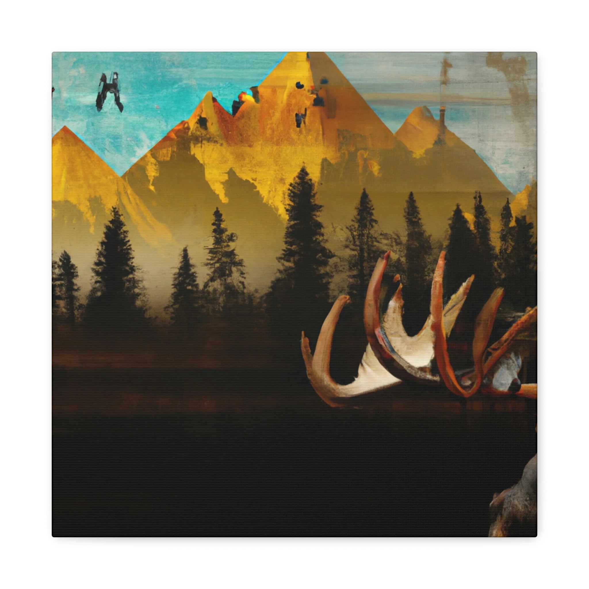 Moose of Steampunk Age - Canvas - Walmart.com